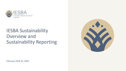 IESBA Webinar - Sustainability Reporting and Assurance | Ethics Board